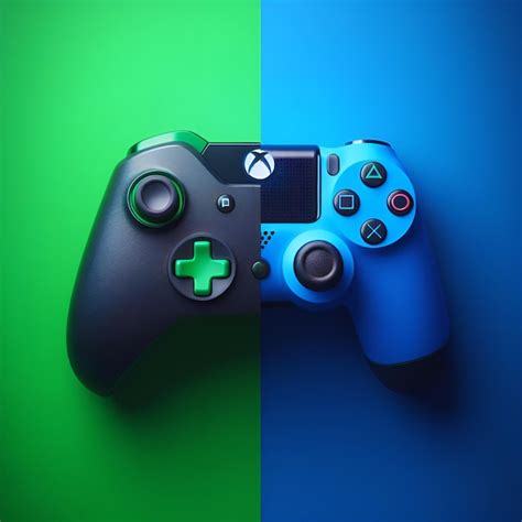 Una Pantalla Dividida Con Un Controlador Xbox Y Un Controlador