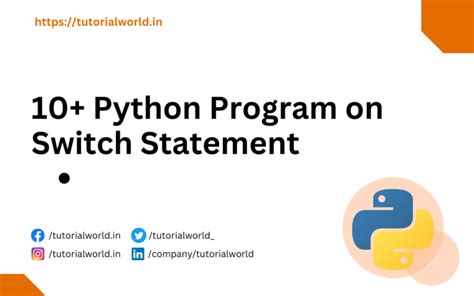 10 Python Program On Switch Statement Tutorial World