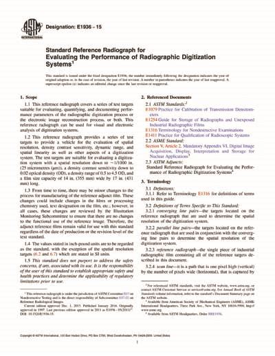 Astm E1936 15 Standard Reference Radiograph For Evaluating The