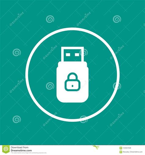 Usb Stick With Data Protection Icon Stock Vector Illustration Of Flash Backup 124557538