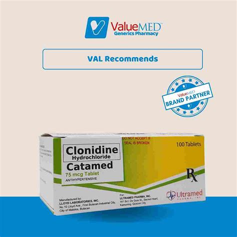 Clonidine 75 Mcg Tablet 100s Catamed Valuemed Generics