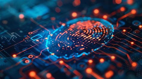 Premium Photo A Glowing Fingerprint On A Circuit Board