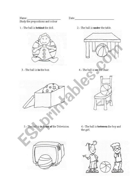 Prepositions ESL Worksheet By Maria