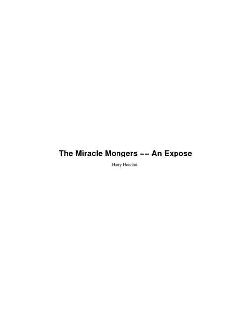 houdini harry miracle mongers and their methods a complete exposé pdf