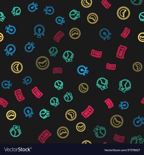 Set Line Stopwatch Clock And Digital Alarm Clock Vector Image