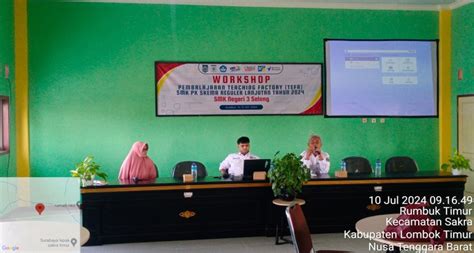 Workshop Pembelajaran Teaching Factory Di Smkn 3 Selong Smk Negeri 3 Selong