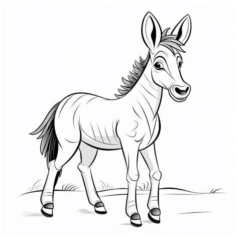 Premium Photo Zonkey Coloring Cute Cute Coloring Book Kawaii Line Art