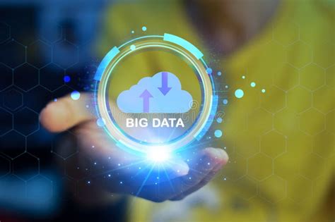 Cloud Technology Concept Business Man Hand Touch Clound Computing Technology Internet Storage