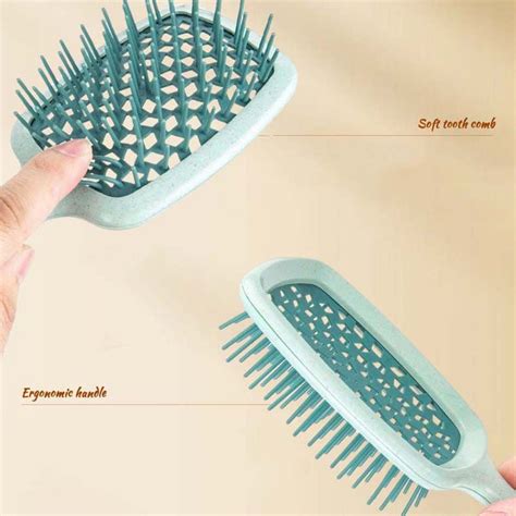 Badu Bg Масажен инструмент за оформяне на коса с широки зъби Фризьорска сгъваема четка за коса