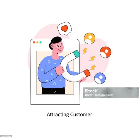 Attracting Customer Flat Style Design Vector Illustration Stock