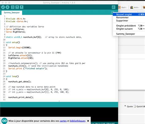organisation clair d un code français arduino forum