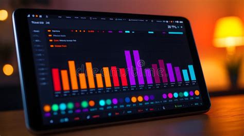 Engaging Colorful Kpi Dashboard Displayed On A Mobile Screen With