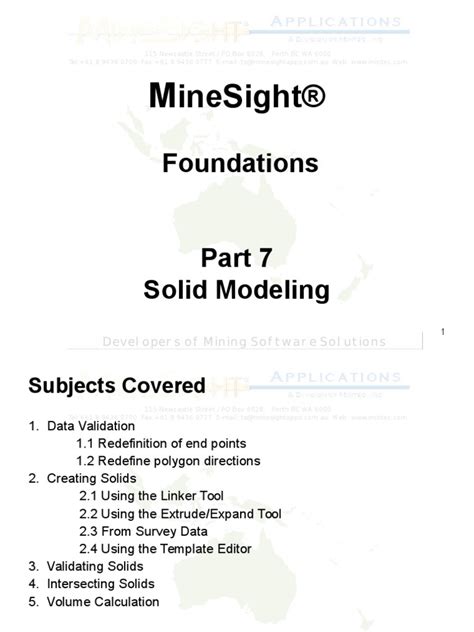 Minesight Part7 Solid Modelling Pdf Extrusion Computing