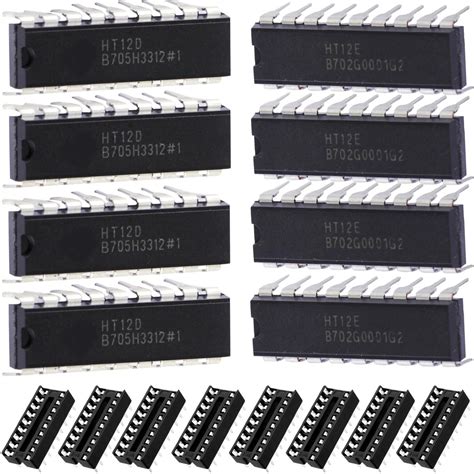 Amazon Youmile 8 個 Dip 18 Ic エンコーダデコーダ Ht12d Ht12e 組み合わせ制御チップラジオリモコン赤外線制御 Dip 18 Ic ソケット、回路制御