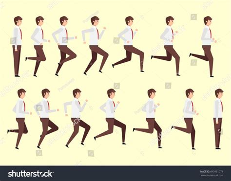 Running Man Animation Frame Sequence Stock Vector Royalty Free Shutterstock