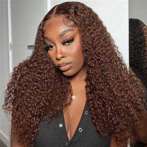 Honey Brown Pixie Curly Lace Frontal Wig Super Double Drawn Virgin