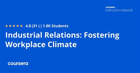 Industrial Relations Fostering Workplace Climate Coursera