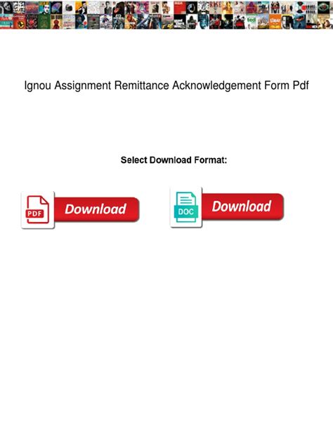 Ignou Assignment Remittance Acknowledgement Form Pdf Pdf