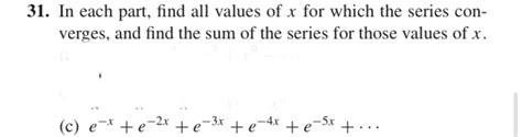 answered in each part find all values of x for… bartleby