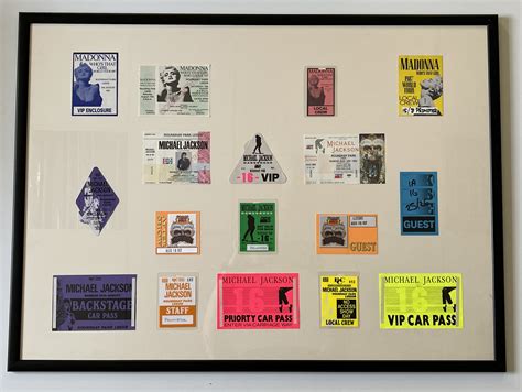 Lot 106 Framed Ticket And Backstage Pass Displays