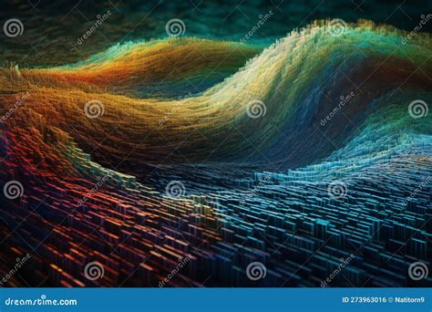 Digital Information Ocean Binary Code Waves Ai Generated Stock Illustration Illustration