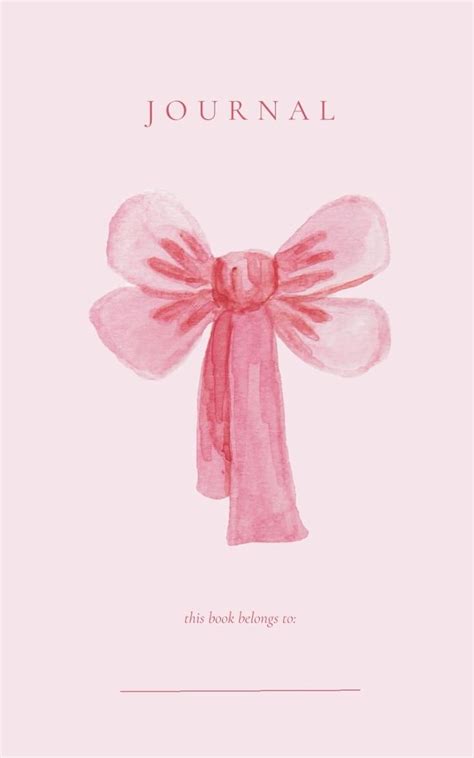 Pink Bow Journalnotebookdiary Cute Minimalistic In 2024 Book Cover Art Diy Diary Cover