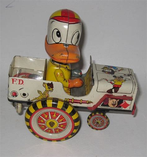 Linemar Walt Disney Mickey Mouse Donald Duck Car Toy Tin Litho Windup 165 Antique Price Guide