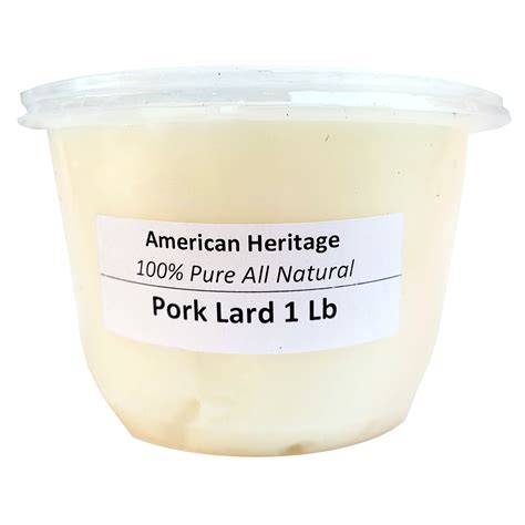 Heritage 100 Pure All Natural Pork Lard 1 Lb Asian Veggies