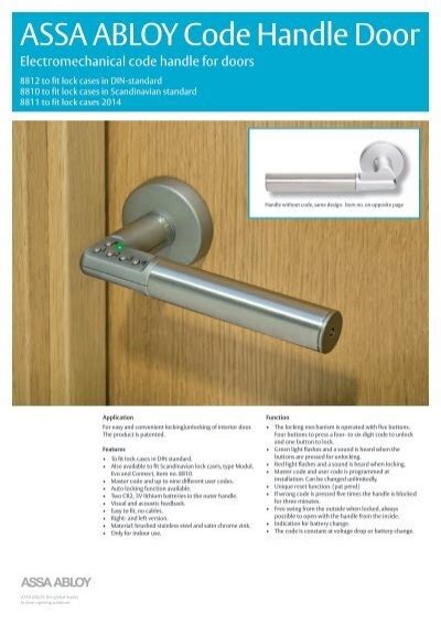 Assa Abloy Code Handle Door Assa Oem