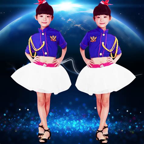 服装男女童街舞蓬蓬裙舞蹈裙儿童啦啦操服少儿爵士舞服幼儿演出服 虎窝淘