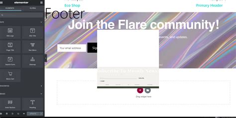 Template Glitching On Top Of Elementor Editor For Header And Footer As