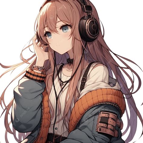 Ragazza Anime Chibi Con Le Cuffie
