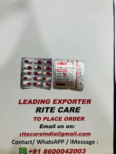 Pregabalin Pregica Pregabalin 300mg Capsules 100 Export Oriented Unit From Nagpur