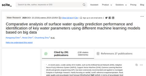 Comparative Analysis Of Surface Water Quality Prediction Performance And Identification Of Key