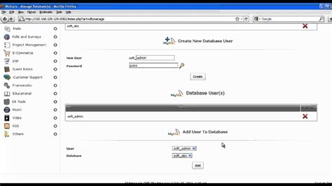 How To Create Mysql Database And Database Users In Webuzo Youtube