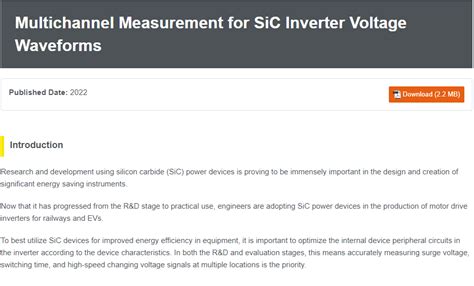 Yokogawa Measurement Solution For SiC Inverter Voltage