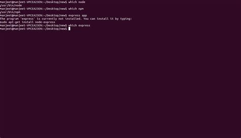 Linux Express Command Is Not Working In Ubuntu 1404 Lts Terminal Stack Overflow