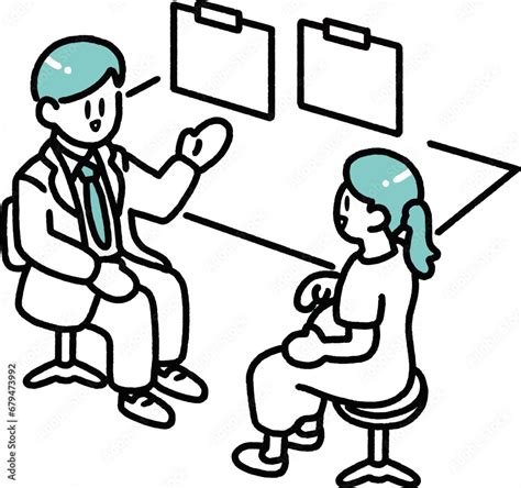 妊婦に説明をする医者のイラスト素材 Stock Vector Adobe Stock