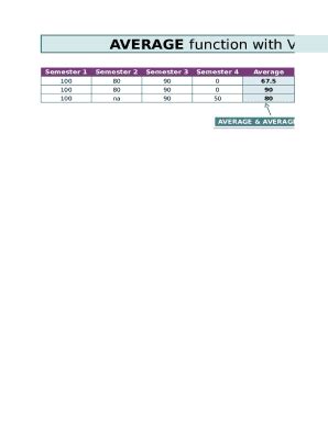 Fillable Online AVERAGE Function Template Fax Email Print PdfFiller