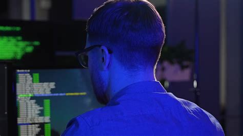 Programmer Typing Data Code Working On Project In Software Development