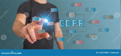 Businessman Protecting His Datas With Gdpr Law Interface Stock Illustration Illustration Of