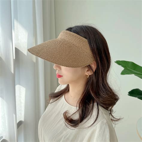 베리룸 라피아 라탄 챙넓은 여성 썬캡 자외선 햇빛 차단 여름 밀짚 선캡 모자