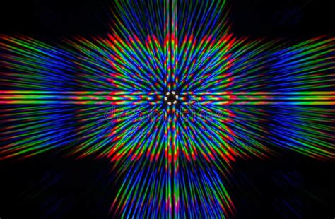 Photo Diffraction Pattern Of The Led Array Obtained By The Grating