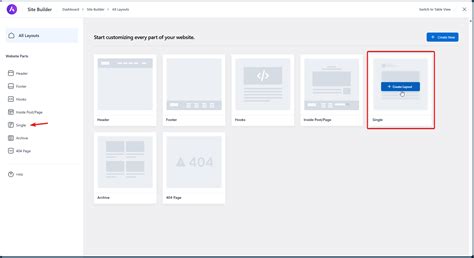 single post template using site builder