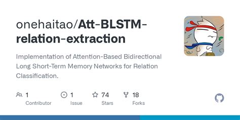 Github Onehaitaoatt Blstm Relation Extraction Implementation Of Attention Based