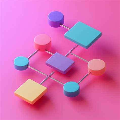 3d Flowchart Icon Process Diagram For Decision Making Logo Illustration