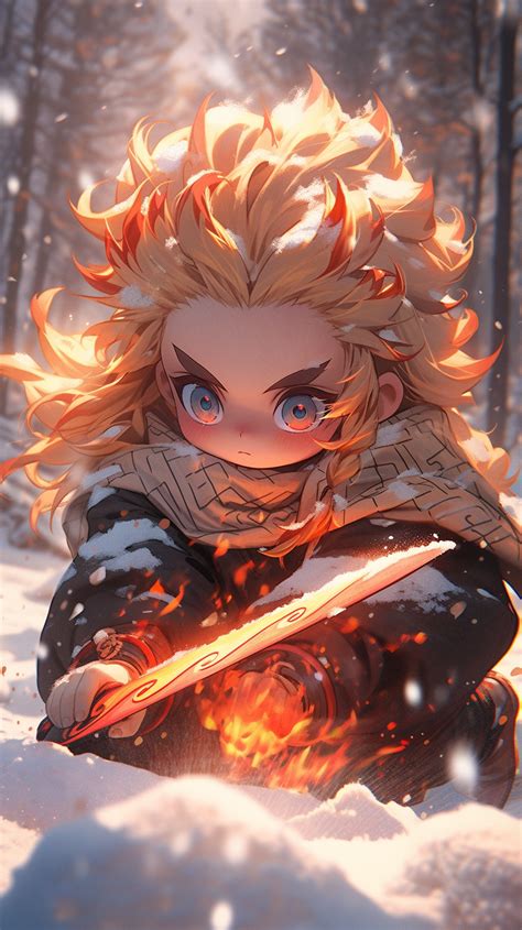 Cute Kyōjurō Rengoku 4k Wallpaper Fiery Demon Slayer Art Cute Anime