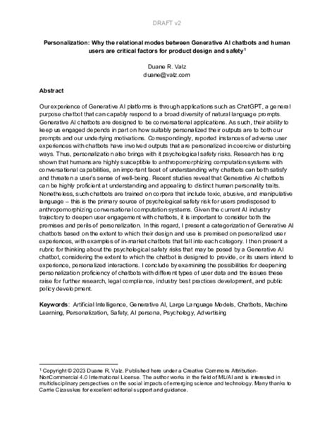 Pdf Personalization Why The Relational Modes Between Generative Ai