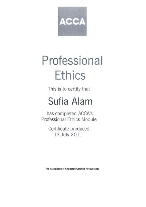 Acca Certificate 2011 Sufia Pdf
