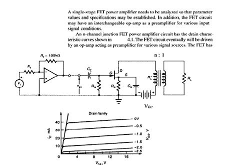 Solved A Single Stage Fet Power Amplifier Needs To He